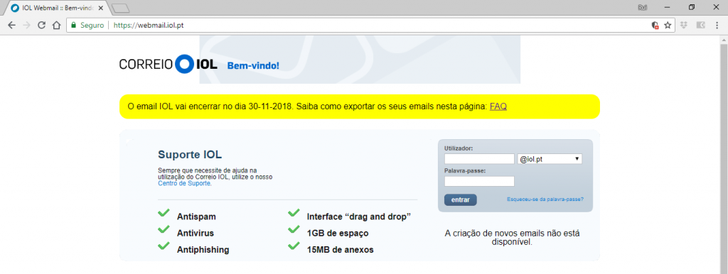 IOL põe fim ao seu serviço de e-mails. Saiba o que fazer. | i-Técnico
